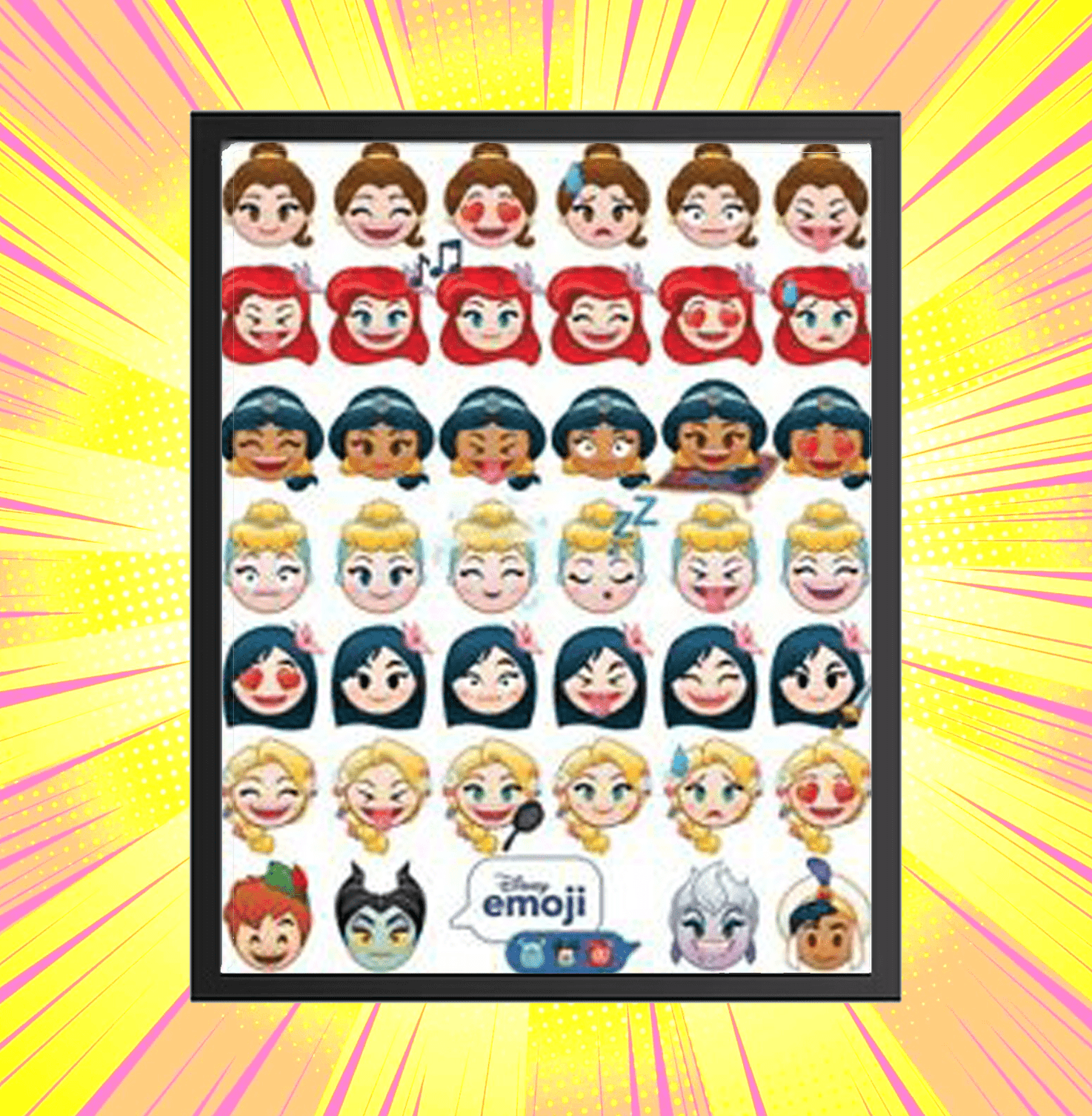 Disney Emoji Princess Emotions Mini Poster — www.entertainmentstore.in